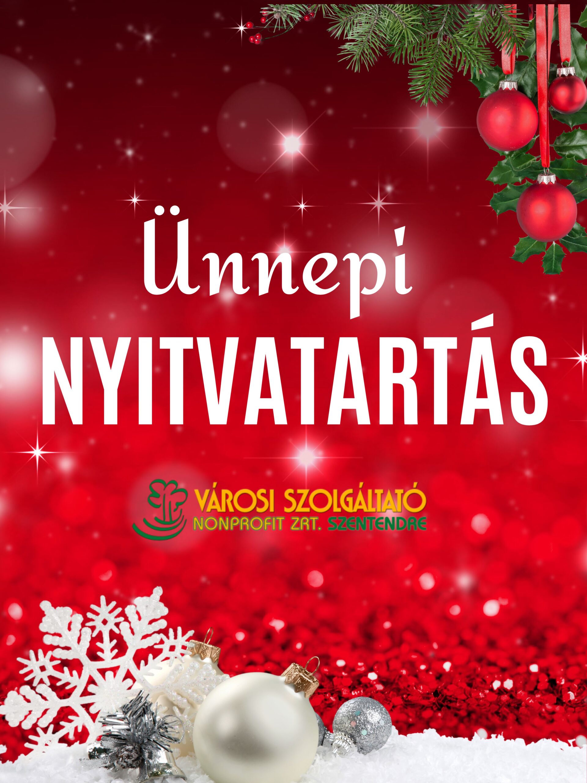 Ünnepi nyitvatartás a Városi Szolgáltatónál - Városi Szolgátató ...
